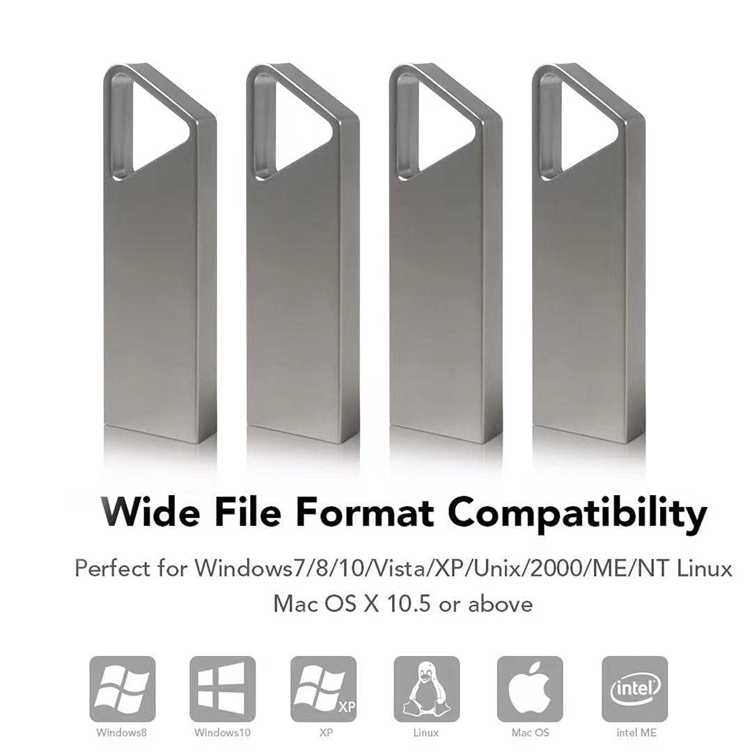 USB Flash Drive 256GB USB 2.0 Thumb Drive Jump Drive Metal Memory Stick Flash Memory Stick 256GB with Rotated Design, Ultra High Speed Thumb Drive 【Silver】