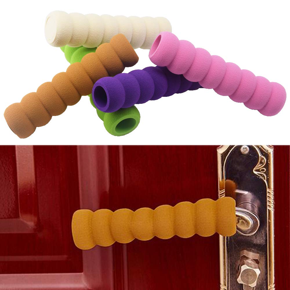 Yosawa 5 Pieces Kids Safety Door Handle Spiral-Type Children Anti-Collision Door Handle Cover (MT)