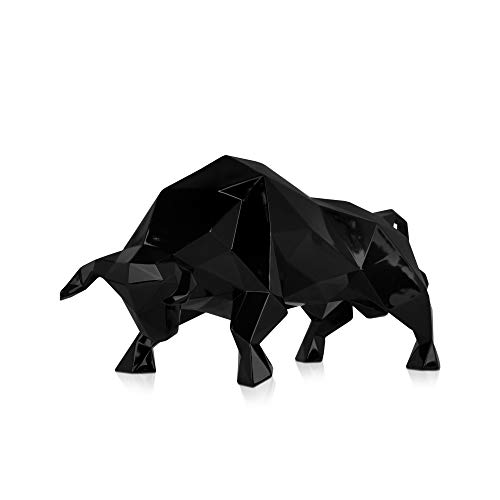 World Art TW60949 Resin Sculpture 'Faceted Bull', H25 x L48 x S23 cm, Multi-Coloured