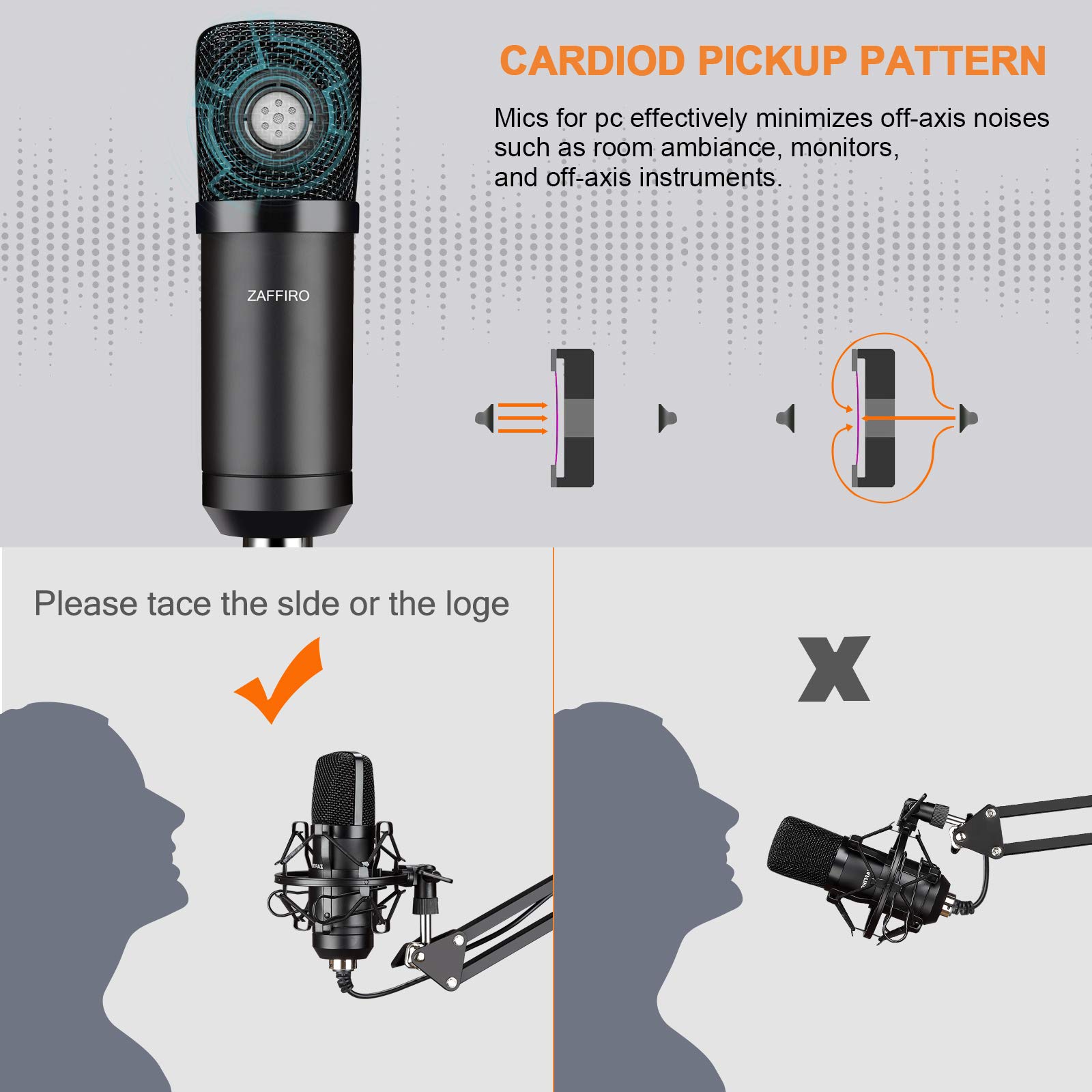 USB Streaming Podcast PC Microphone Computer Cardioid Condenser Microphones Kit with Boom Arm for Vocal Instrument Recording Gaming YouTube Karaoke, Studio Mic Compatible with Mac Laptop Desktop