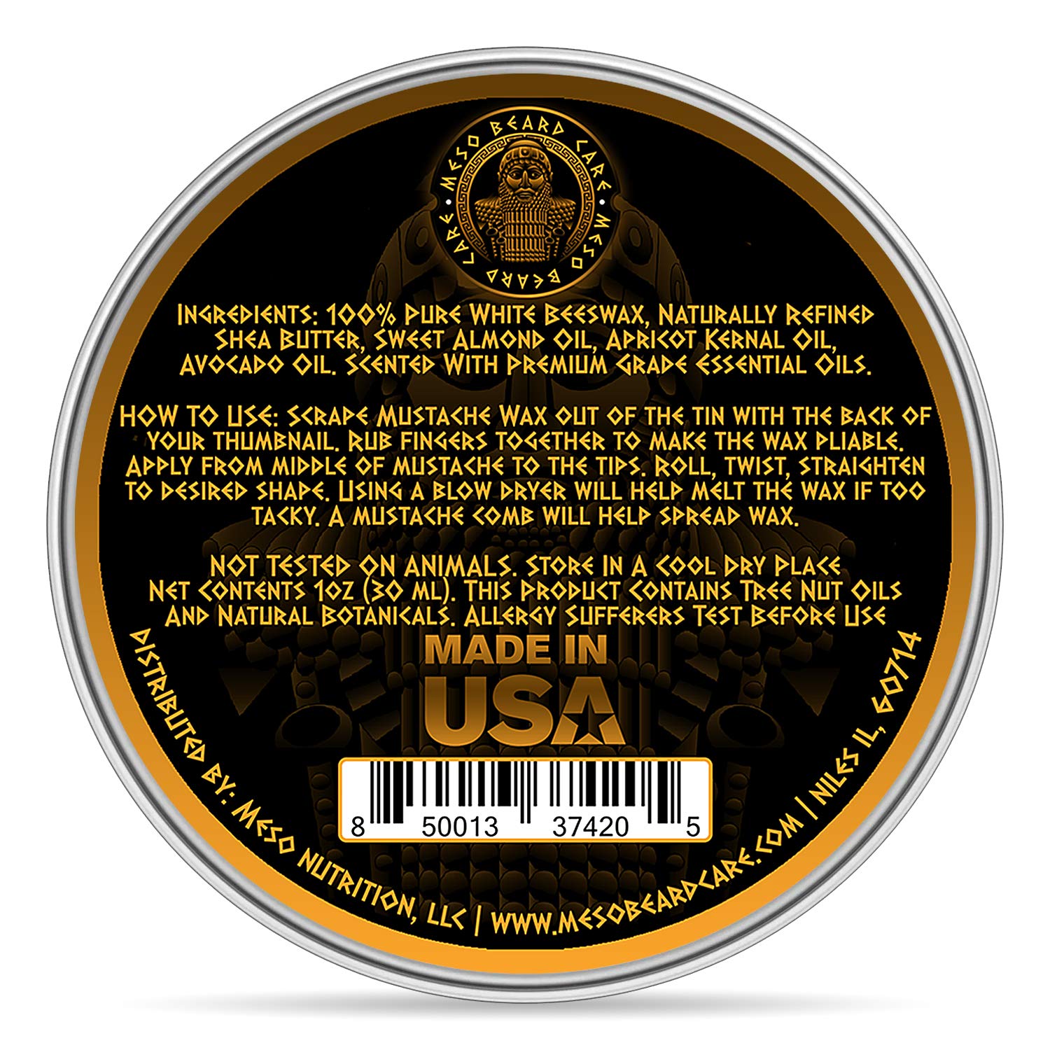 The Siege Mustache Wax - All Natural Rum, Spice, and Berry Fragrance - Meso Beard Care