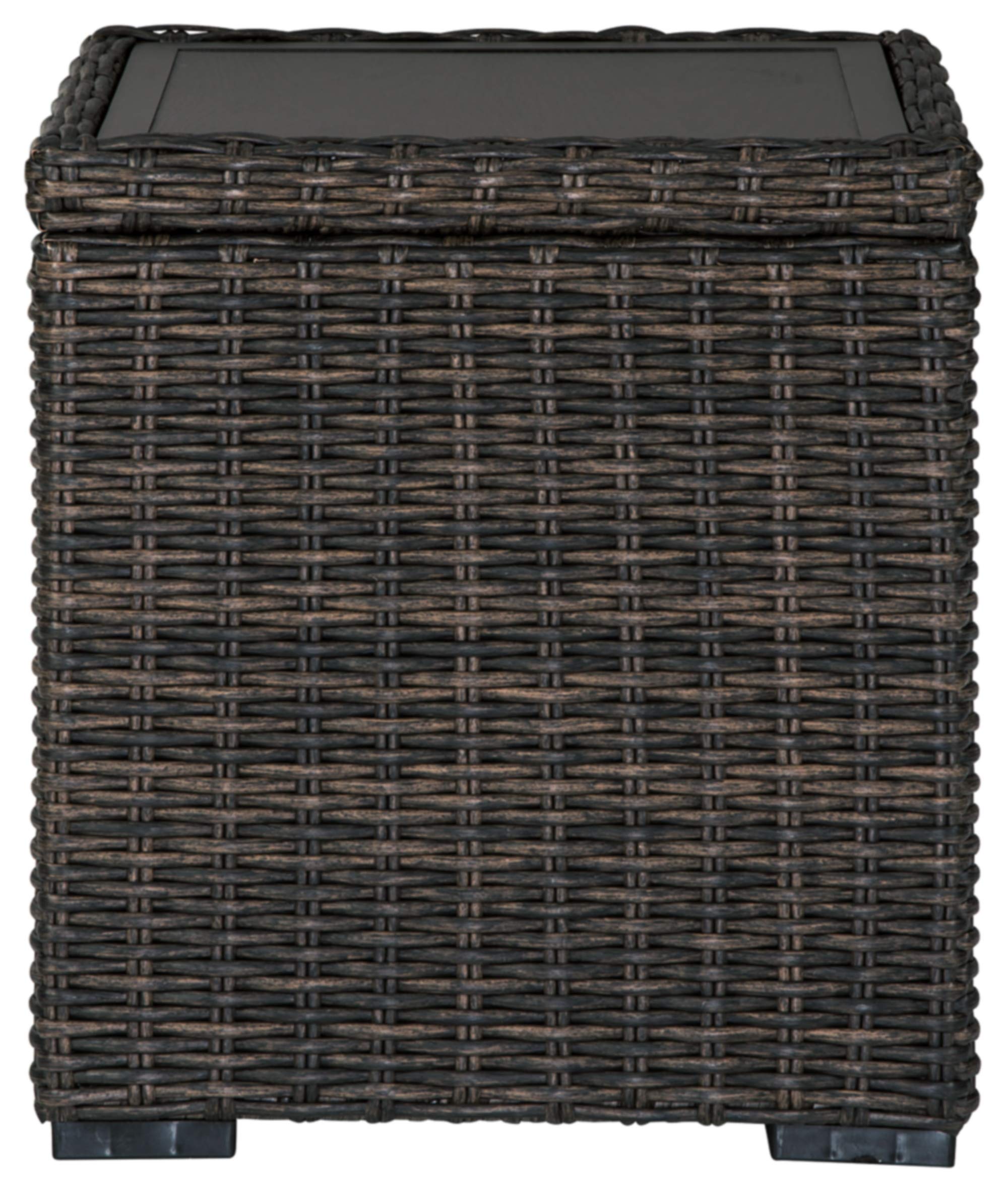 Signature Design by Ashley Paradise Trail Outdoor Patio Sofa with Cushion, 2 Pillows and Square End Table, Brown & Beige
