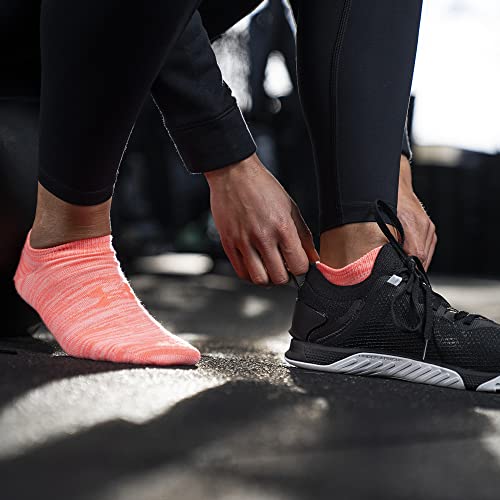 Under Armour Women's Essential 2.0 Lightweight No Show Socks, 6-Pairs, Cerise Pink Assorted, Medium