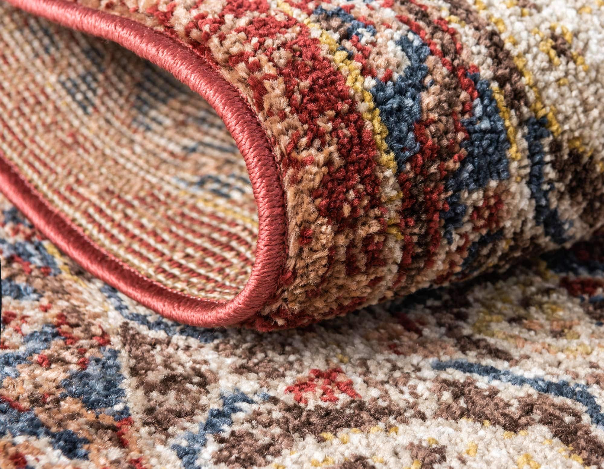 Unique Loom Utopia Collection Area Rug - Larissa (7' 1" x 10' Rectangle, Terracotta/ Blue)