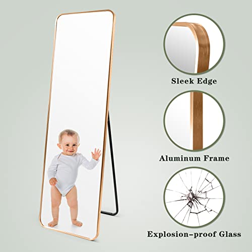 WIFTREY Full Length Mirror 65x24 Floor Standing, Wall Mounted, Leaning, Decorative Bedroom Living Room Standup Wall Full Body Long Hanging Large Size Tall White Frame Mirror