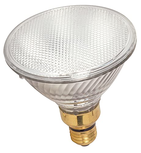 Satco S2256 70 Watt (90 Watt) 1380 Lumens PAR38 Halogen Narrow Spot 9 Degrees Clear Light Bulb, Dimmable