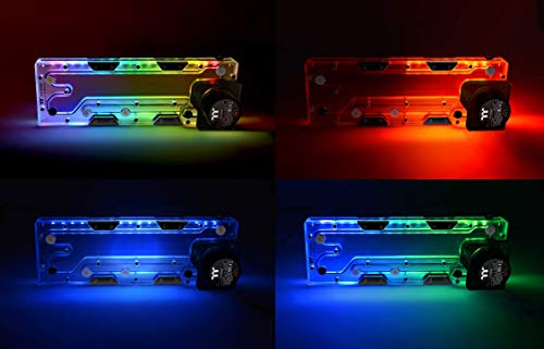 Thermaltake Pacific DP100-D5 Plus 360mm 200ml 16.8 Million Color RGB Alexa/Razer Chroma/5V Motherboard Syncable 6-Port G 1/4" Thread 5-Speed Adjustable D5 Pump Distro Plate Combo CL-W263-PL00SW-A