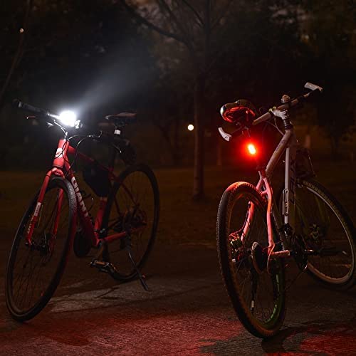 Ultra Bright USB Rechargeable Bike Light Set - Super Bright 5 Light Mode Powerful Bicycle Front Headlight and Back Taillight for Night Riding Road for Men, Women and Kids Mountain Bikes