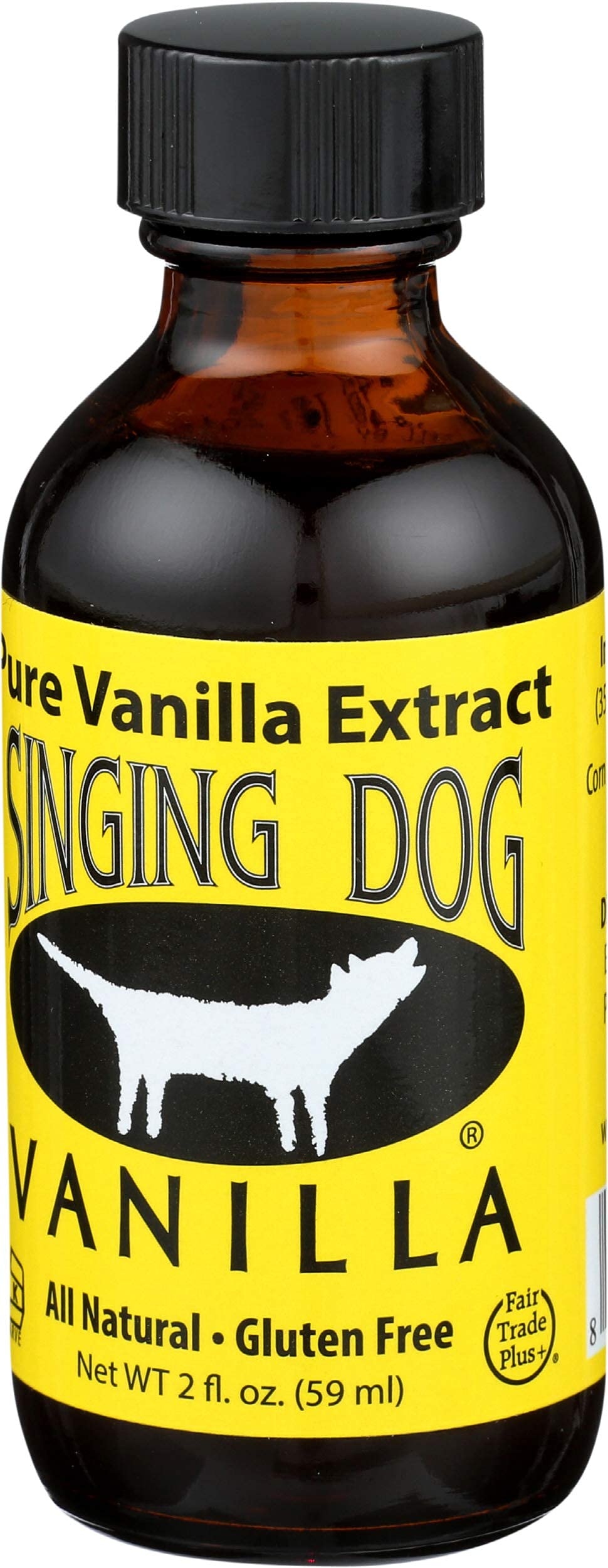 Singing Dog Vanilla: Pure Vanilla Extract - 2 Fluid Ounce Bottle, Sugar-Free Vanilla, All-Natural, Non-GMO, Corn-Free, Kosher, Vegan, Packaged in Allergen-Free, USA Facilities