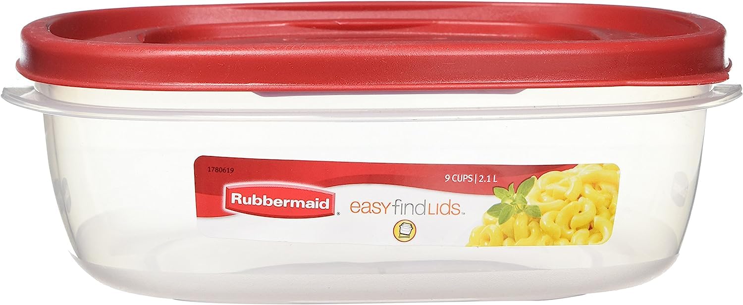 Utensilux Rubbermaid Food Storage Containers Nine Cup Food Storage Containers 7 Peice Set, Easy Find Lids, 3 Containers, 3 Lids Chalk Pen And Chalk Labels
