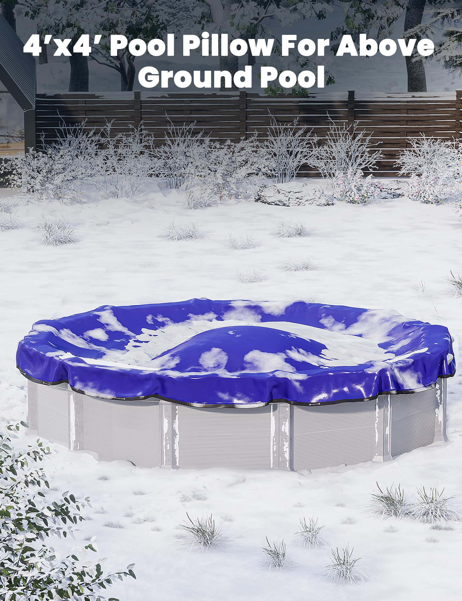 SUMMERBUDDY Pool Pillows for above Ground Pools, 4ftx4ft Pool Pillows for Winterizing, Dual Fold Valve Pool Winter Pillow for Pool Closing, 0.4mm PVC Pool Air Pillows