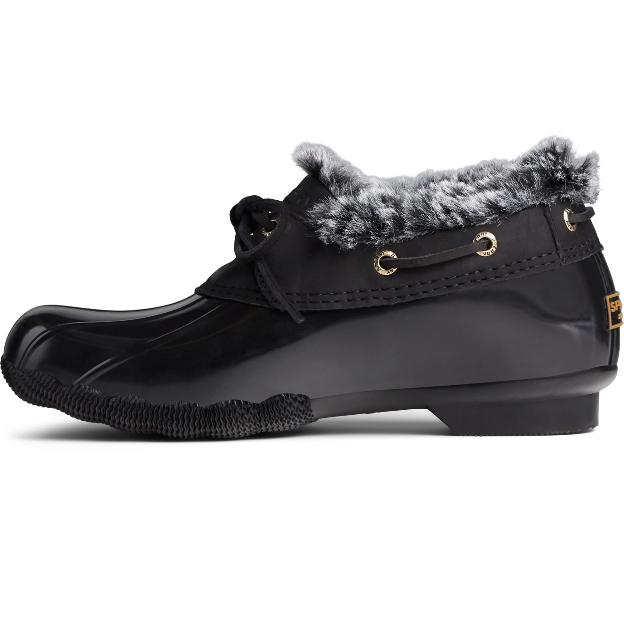 Sperry Ladies Footwear Women's Saltwater 1-eye Rain Boot, Black/Black, 7.5
