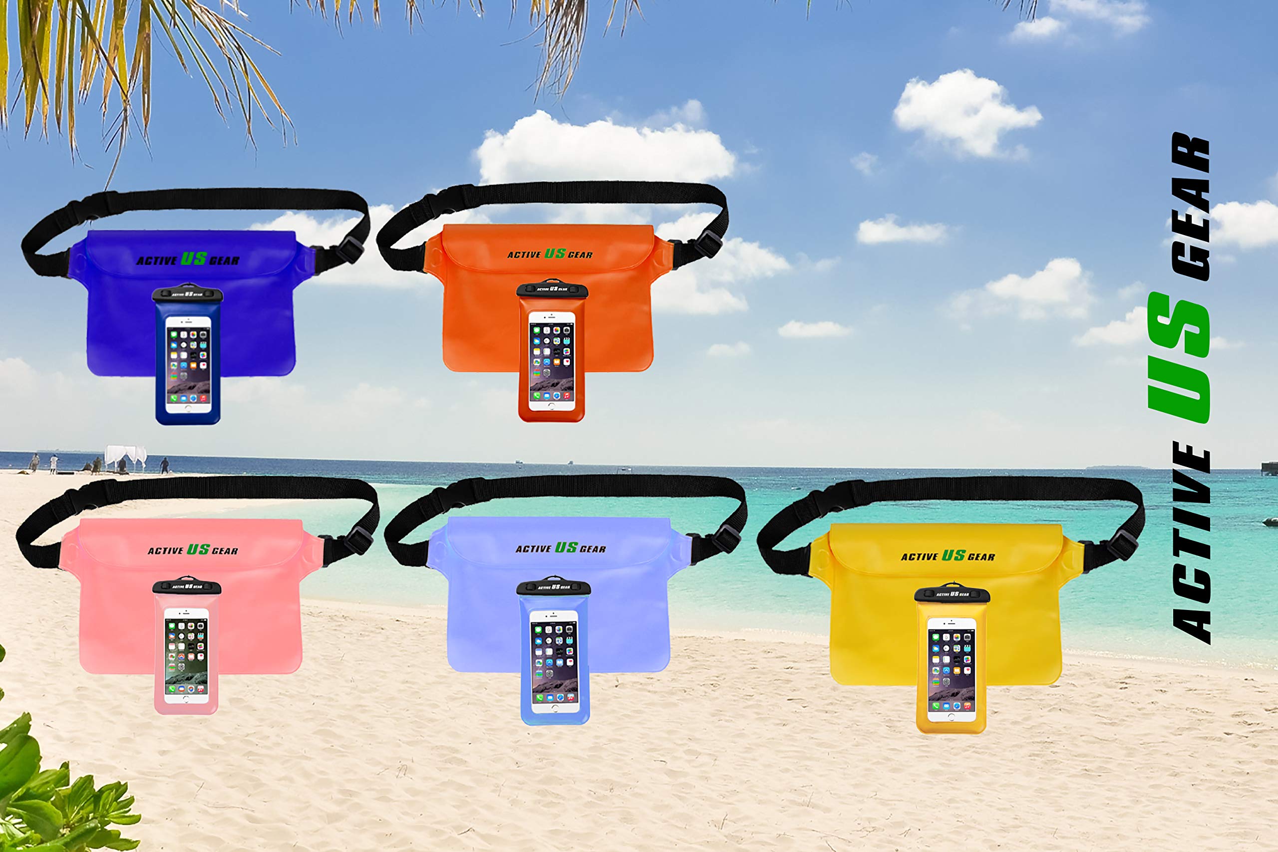 Waterproof Pouch with Waist Strap, Screen Touchable Dry Bag and Floating Phone Case for iPhone 11 Pro Max/XS Max/XR/X Galaxy S10/S9 Note 10/9 Google Pixel Up To 6.5" for Boating Fishing Kayaking Beach