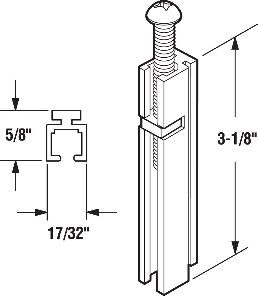 Prime-Line Products N 6872 Square Mirror Door Roller Mounting Bracket, Aluminum
