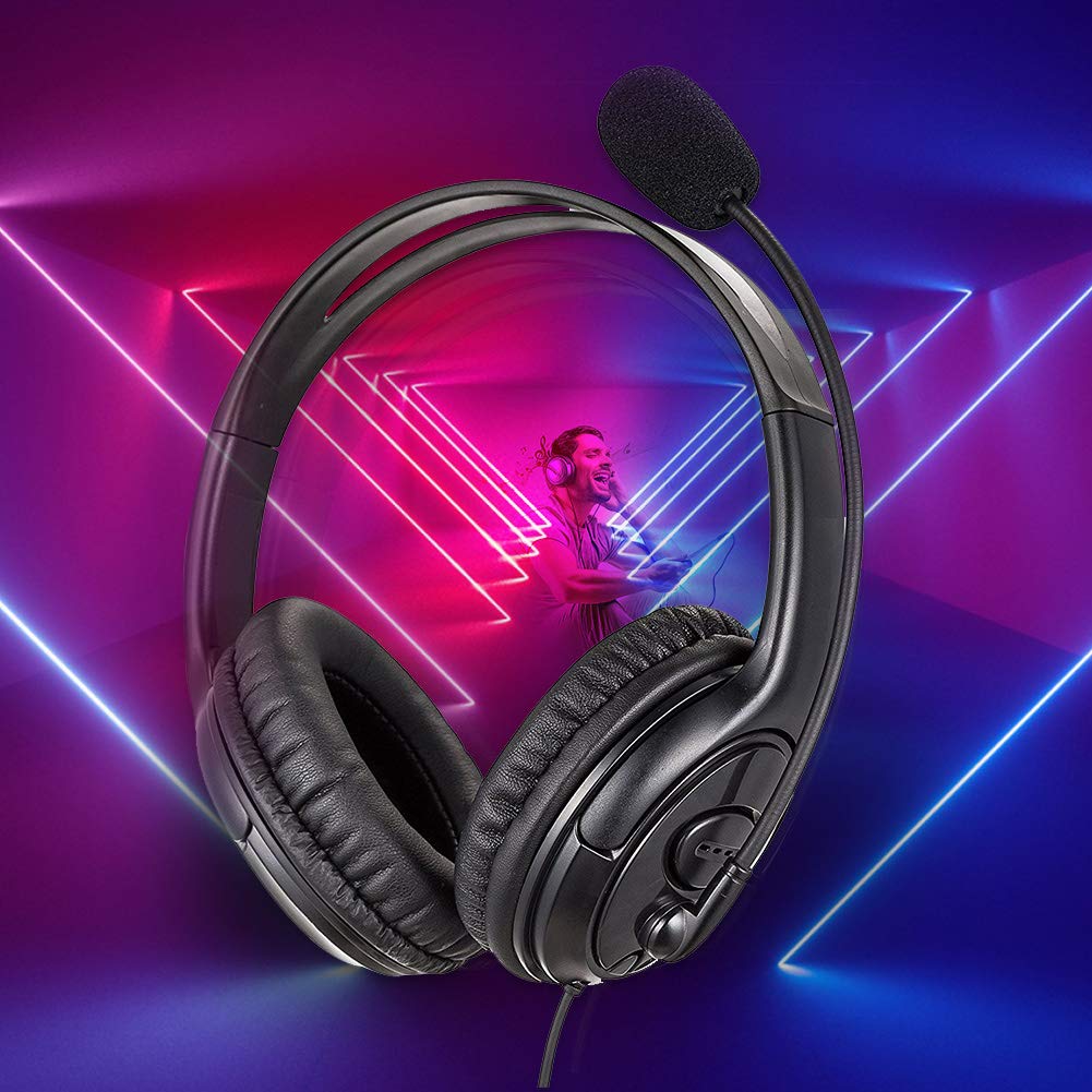 USB Headset Call Center Headphone with Microphone Noise Cancelling Over Ear Wired Headphone Computer Headset for Call Center, Office, Home, Online Teaching
