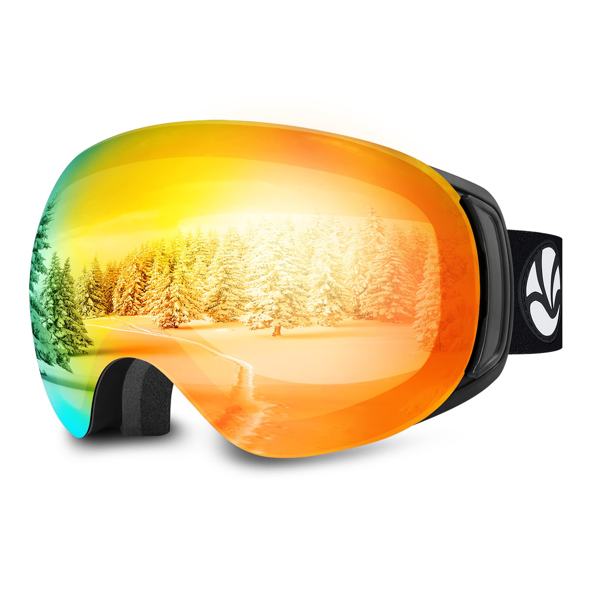 VANRORA Ski Goggles PRO, Frameless Interchangeable Lens Snowboard Goggles 100% UV Protection Anti fog for Men Women Youth