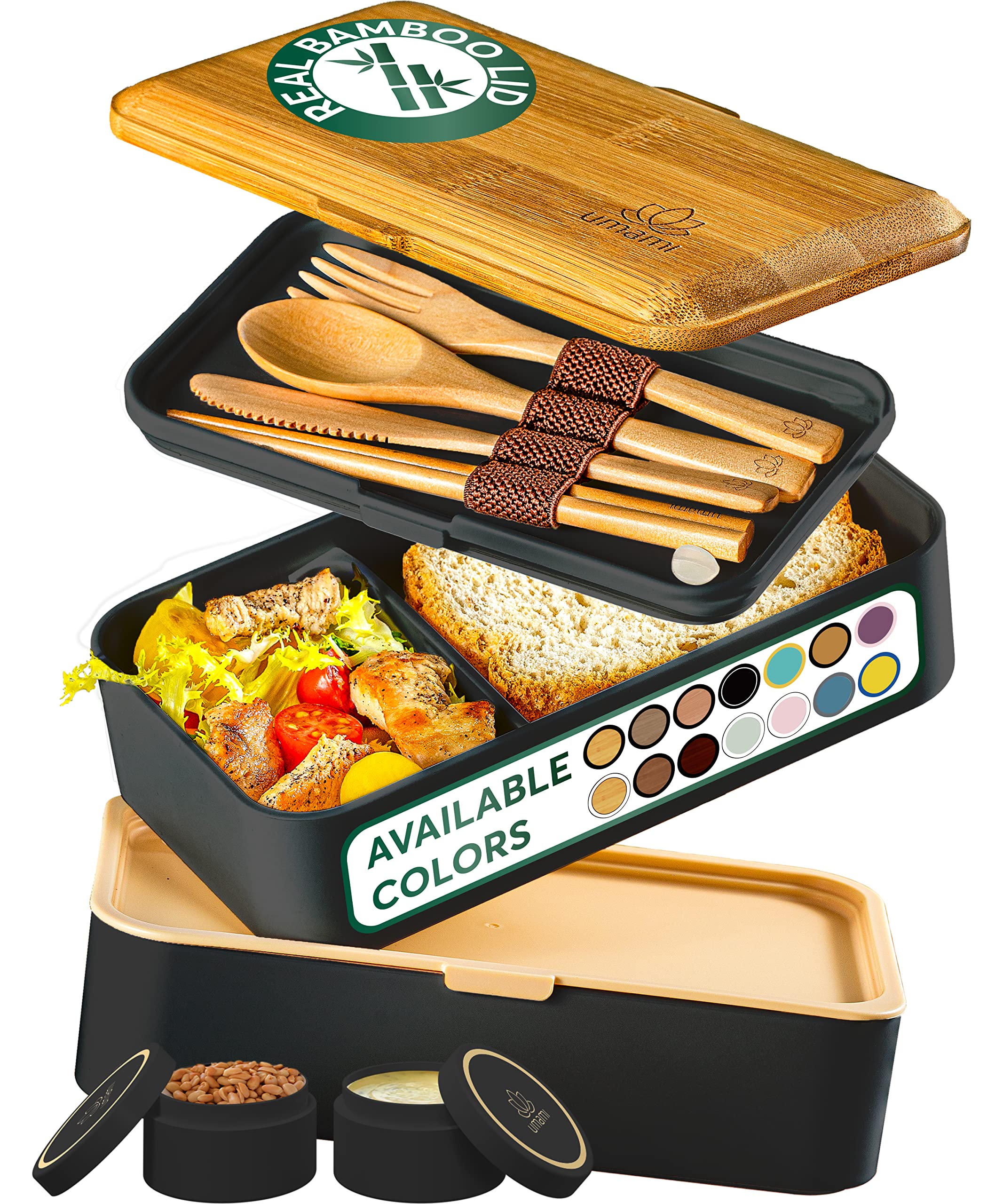 Umami Bento Lunch box Bundle, Bento Box for Adults w/Utensils, 40 oz & 32 oz, Cute Stainless Steel Lunch Container that is Microwave-Safe Great for Meal Prep
