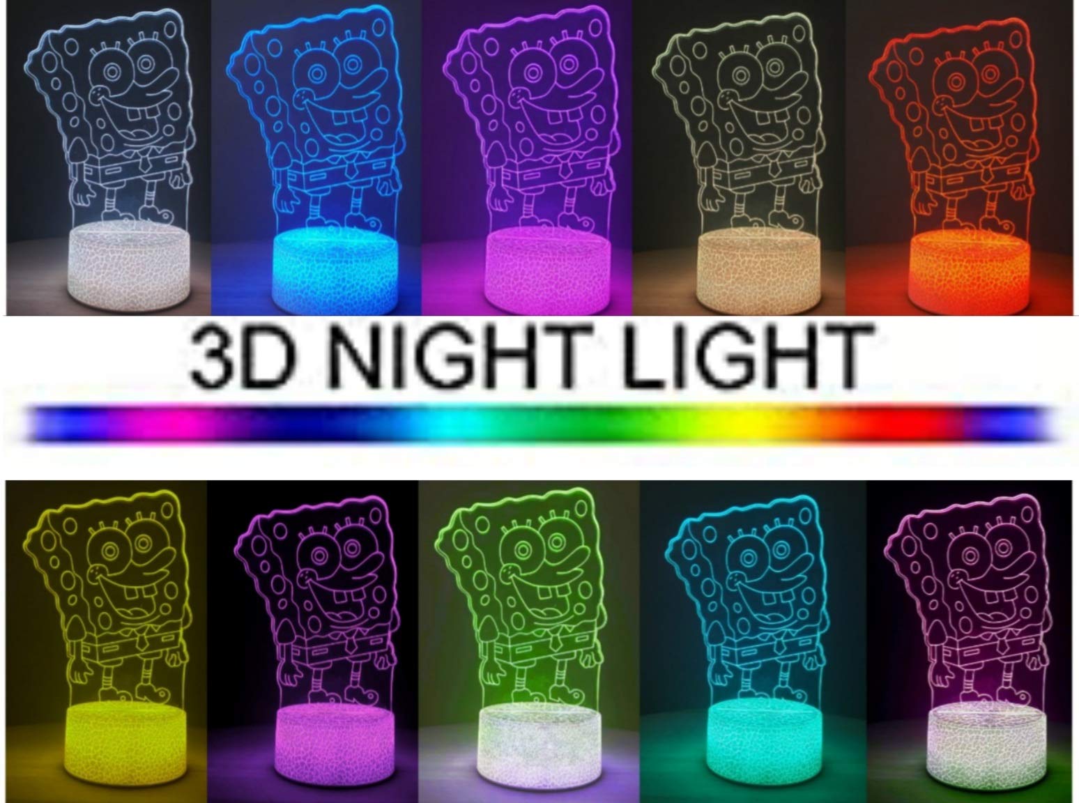 Z ZILLION CRAFT Night Light for Kids Bedroom. Remote Control Multi Color Mode 3D illusional lamp. Best Gift for Kids Birthday, Christmas. Easy use with USB Charging.