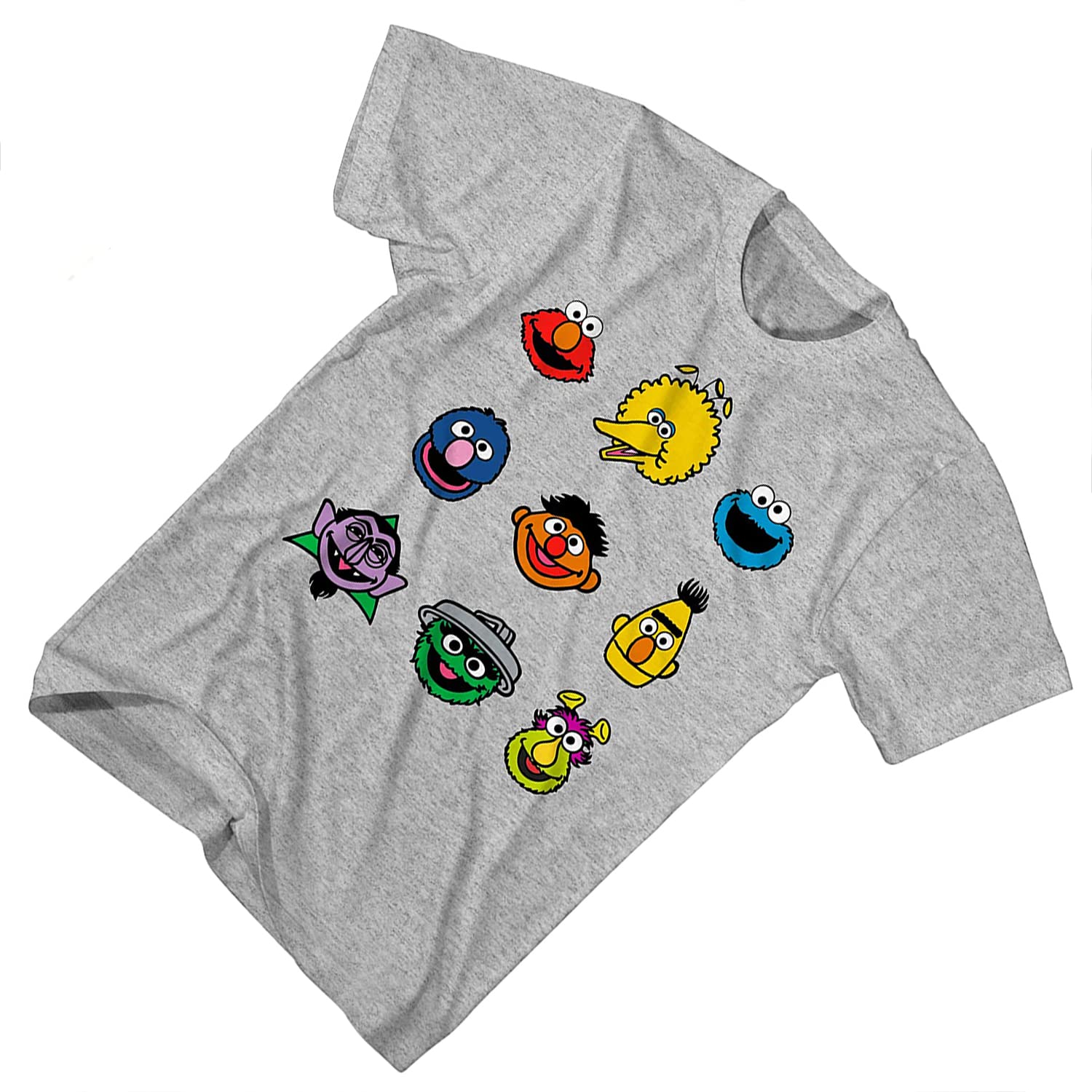 Sesame Street Mens Classic Shirt Elmo Cookie Monster Big Bird Tee T-Shirt (Heather Grey, X-Large)