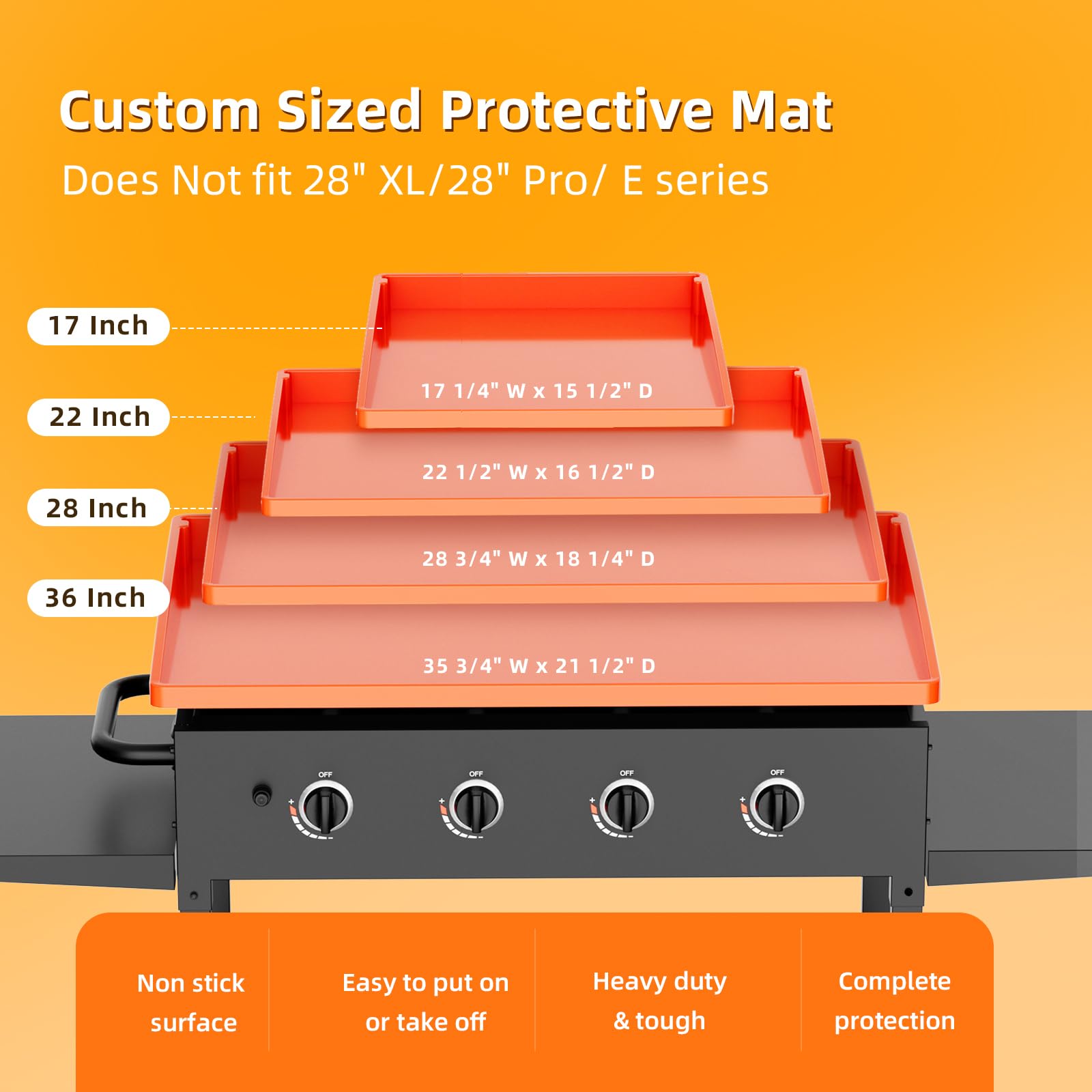 Silicone Griddle Mat for Blackstone 36 inch Tabletop Griddle, Upgraded Full Edge Coverage Griddle Cover, 100% Food Grade Silicone Griddle Cover, Outdoor Griddle Accessories for Blackstone