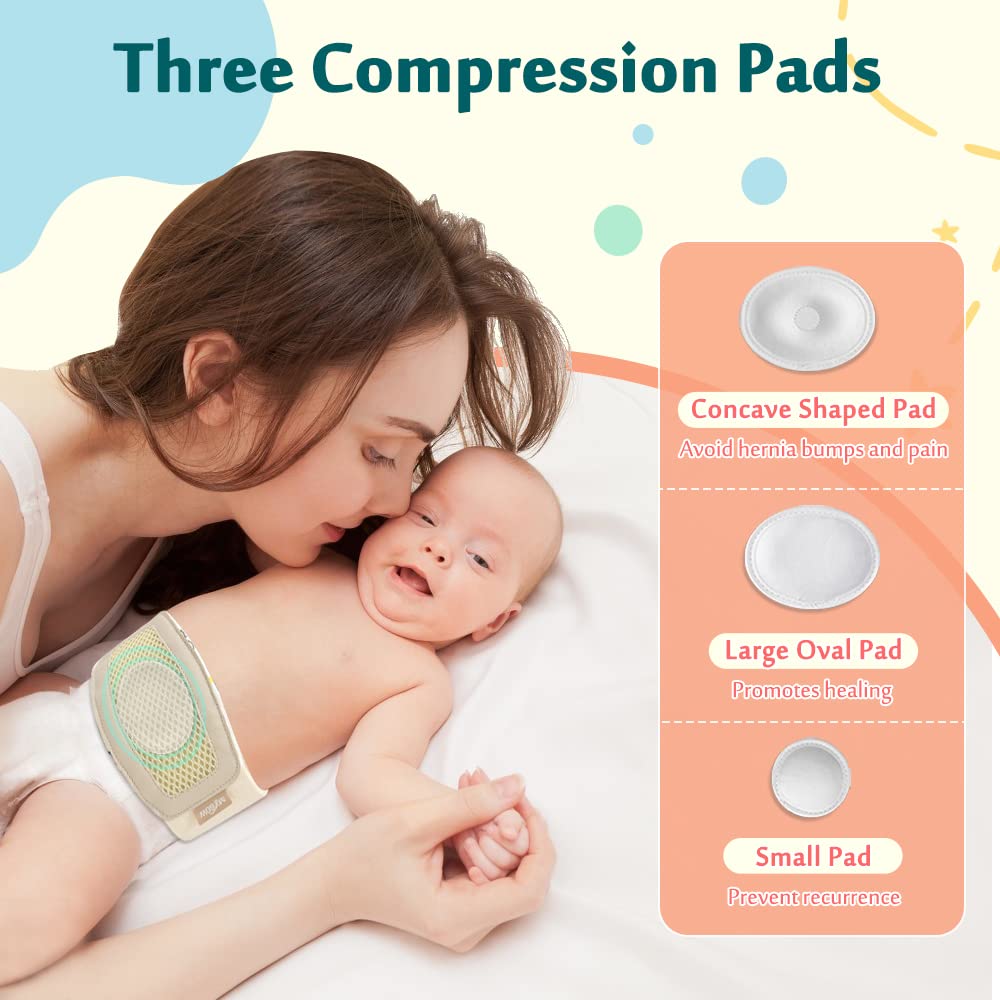 Umbilical Hernia Belt Baby Belly Button Band Infant Newborn Belly Support Band Wrap Baby Abdominal Binder Umbilical Truss Cord Adjustable Navel Band - Medium
