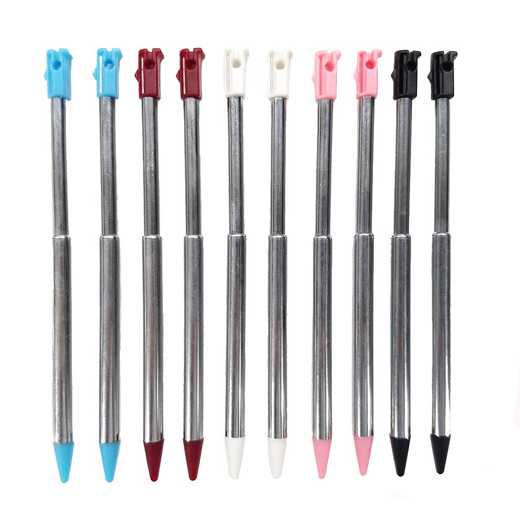 Retractable Replacement Metal Stylus Touch Pen Compatible 3DS/3DS XL/3DS LL Pack of 10