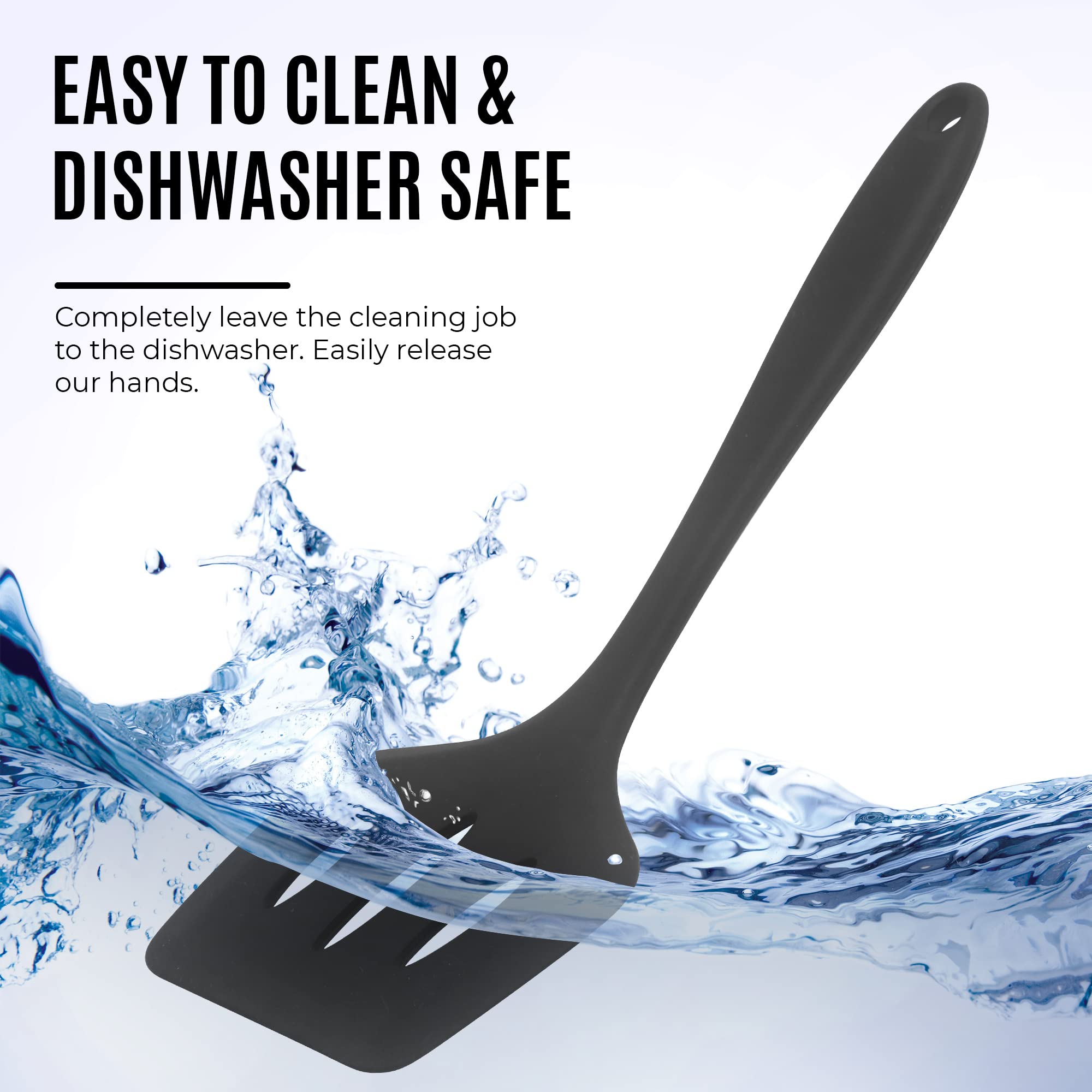 Silicone Kitchen Cooking Utensils Set 10 pcs - Heat Resistant Kitchen Gadgets, Turner,spatula, Pasta fork, Wisk, Kitchen tongs, Basting brush-BPA FREE Gadgets for Non-Stick Cookware