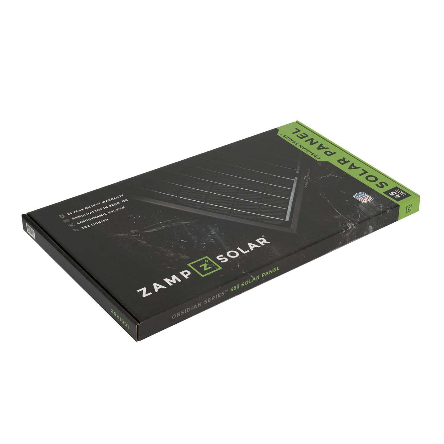 Zamp Solar Obsidian Series 45-Watt Roof Mount Solar Panel Kit. Low-Profile, Lightweight Off Grid Solar Power for RV Battery Charging - ZSK1001