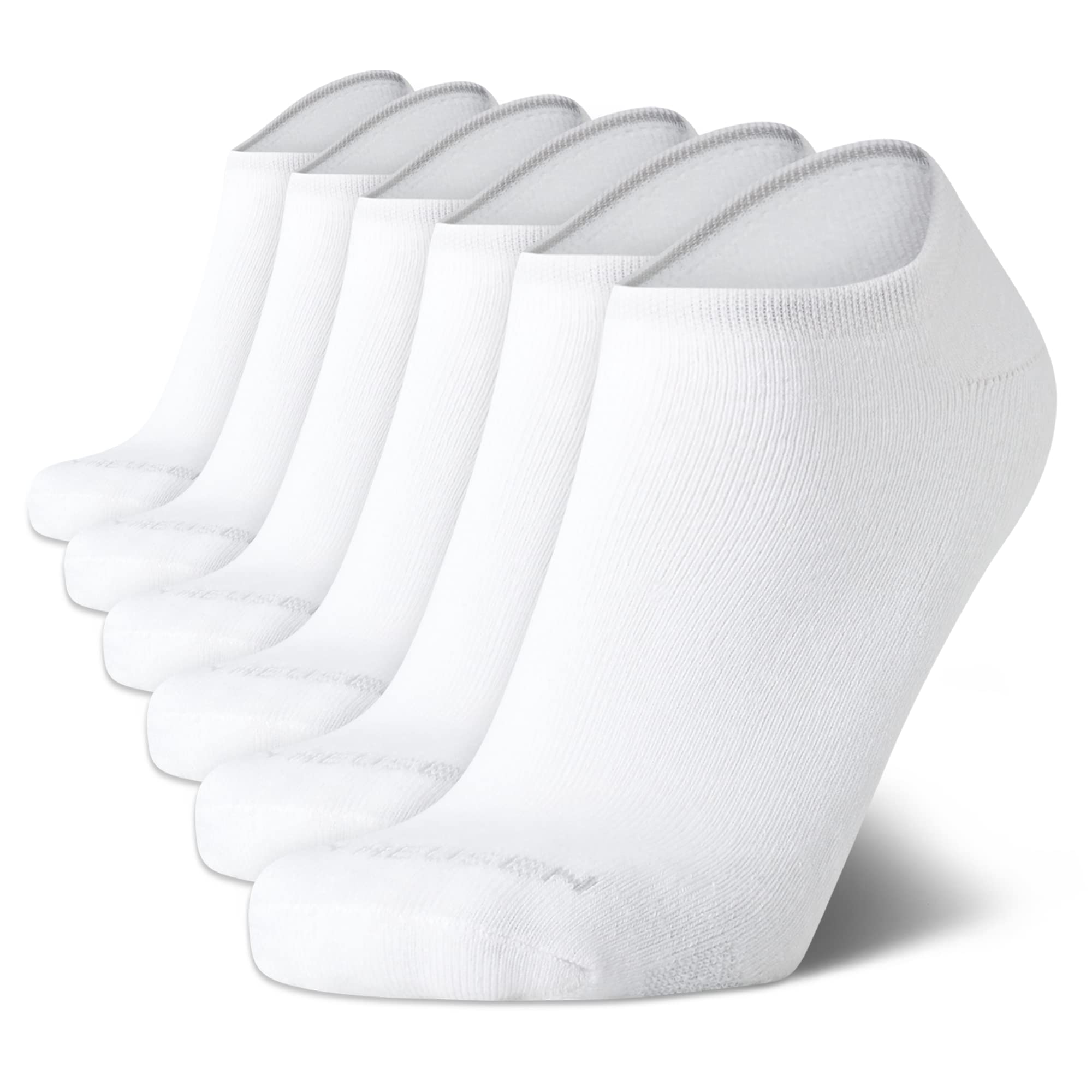 Van Heusen Men's Socks - Athletic Cushion Low Cut Ankle Socks (6 Pack), Size 6-12.5, White