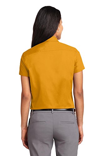 Port Authority Women's Short Sleeve Easy Care Shirt S Athletic Gold/Light Stone