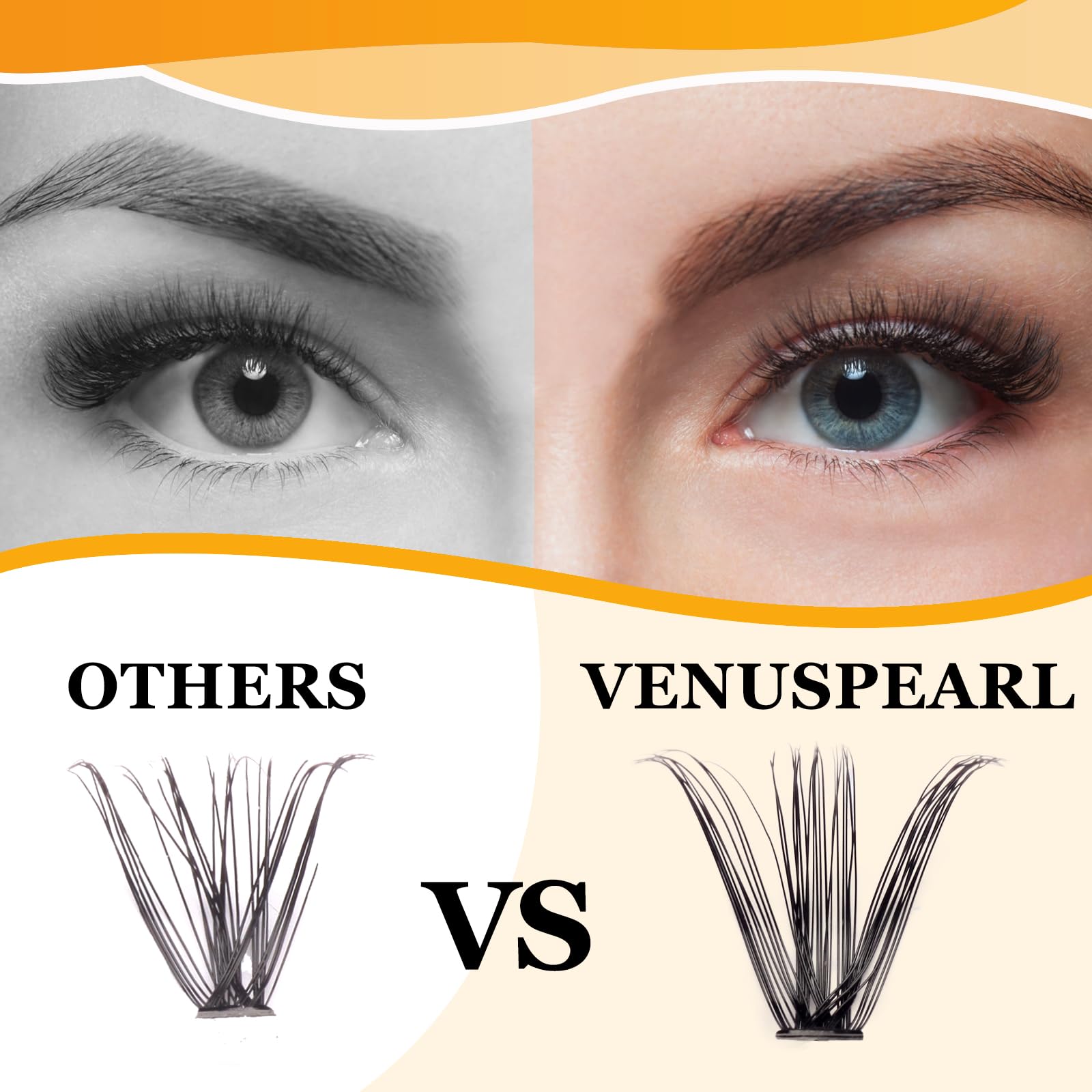 VENUSPEARL Lash Clusters 0.07D-9-16MIX LASH Individual Lashes 280 Clusters False Eyelash 30D 40D Cluster Eyelash Extensions Individual Lashes Cluster DIY Lash Extensions at Home (30+40-0.07D,9-16MIX)