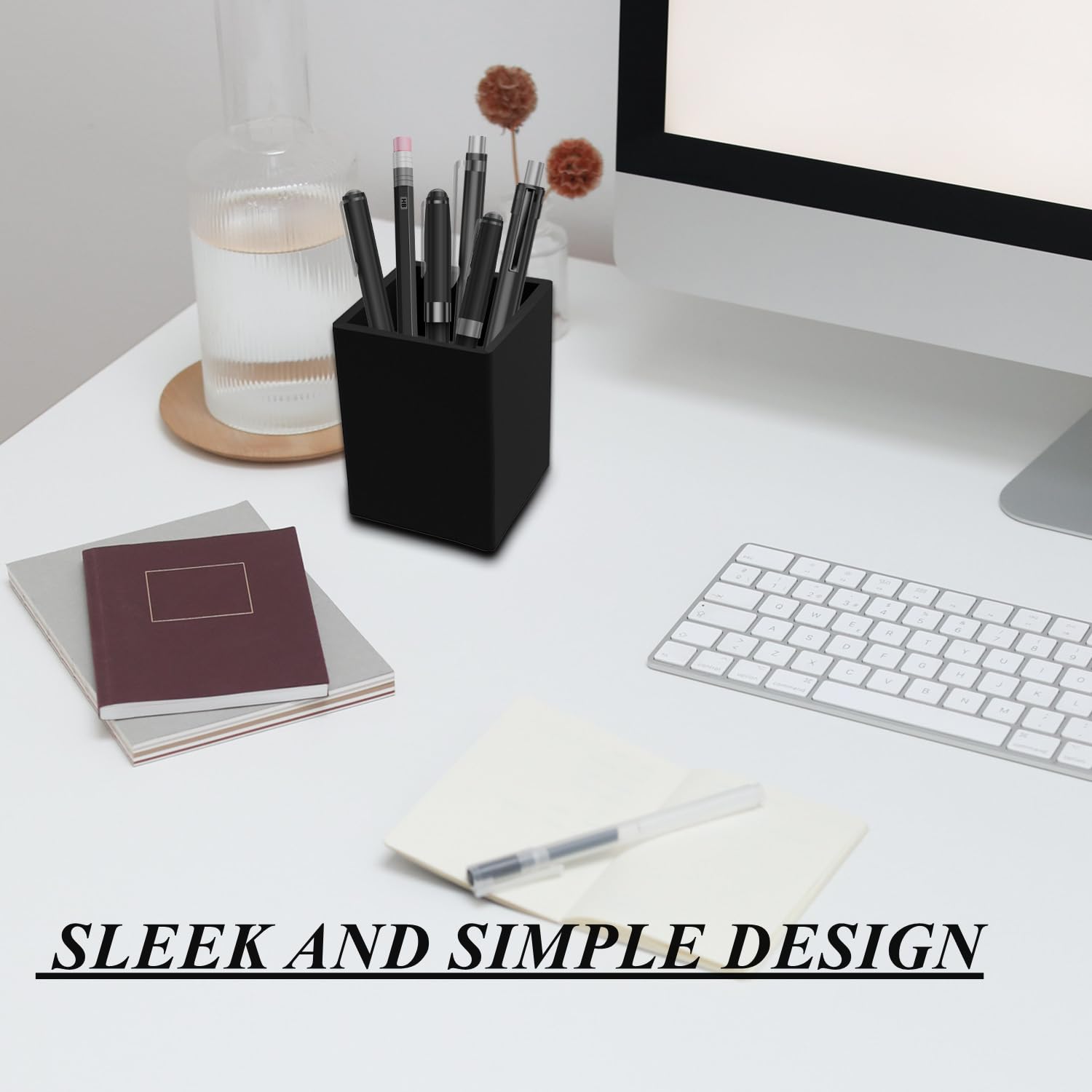 Silicone Pen And Pencil Holder For Desk,5mm Thick Silicone Pen Holder For Keeping Your Workspace Tidy And Organized,A Practical Design And Must-Have Pen Holder For Your Desktop Needs (1 PACK BLACK)