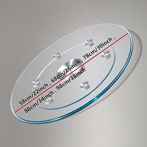 VERDDE Tempered Glass Lazy Susan 20in 30in 40in Large Turntable Serving Plate Round Transparent Rotating Tray - Perfect For Homes & Restaurants (Size : 100 cm (40 in))