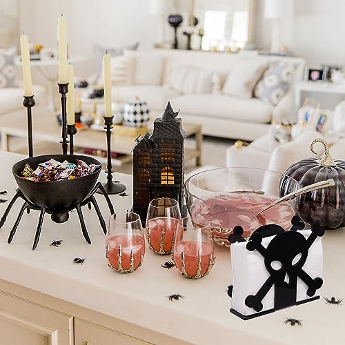 Vertical Tissue Holder Skull Paper Towel Storage Rack Table Napkin Rack Restaurant Kitchen Tissue Organizer Dispenser Skull Acrylic Paper Stand