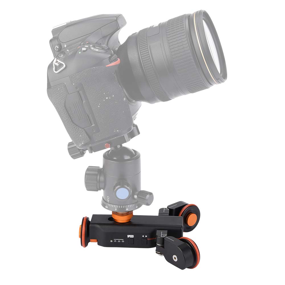 Tosuny L4X Mini Motorized Camera Slider with Remote Controller, 3 Speeds Video Camera Pulley Car Dolly Rolling Slider Skater, Compatible with DLSR Cameras, Action Cameras, and Cellphone