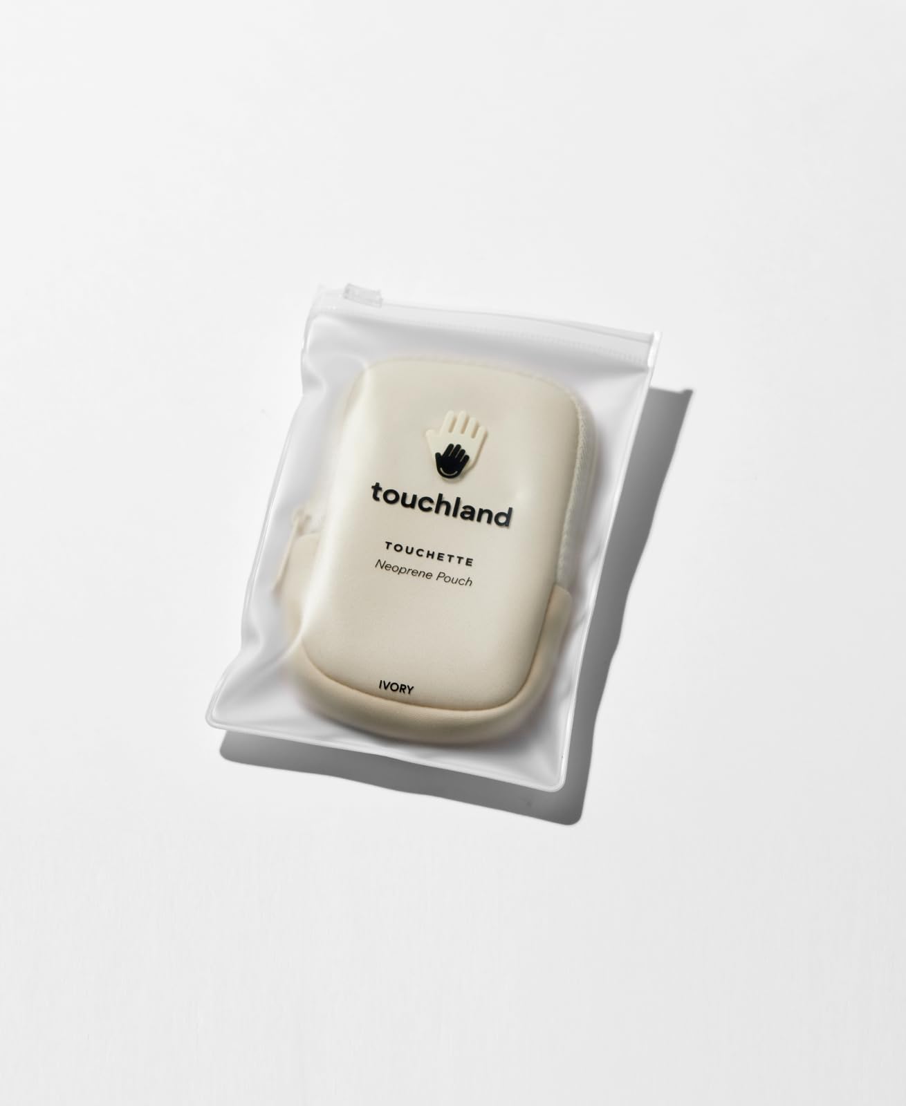 Touchland Touchette Zippered Pouch, Attachable Fashion Accessory with Snap Hook for Power Mist and Glow Mist 1FL OZ, Ivory