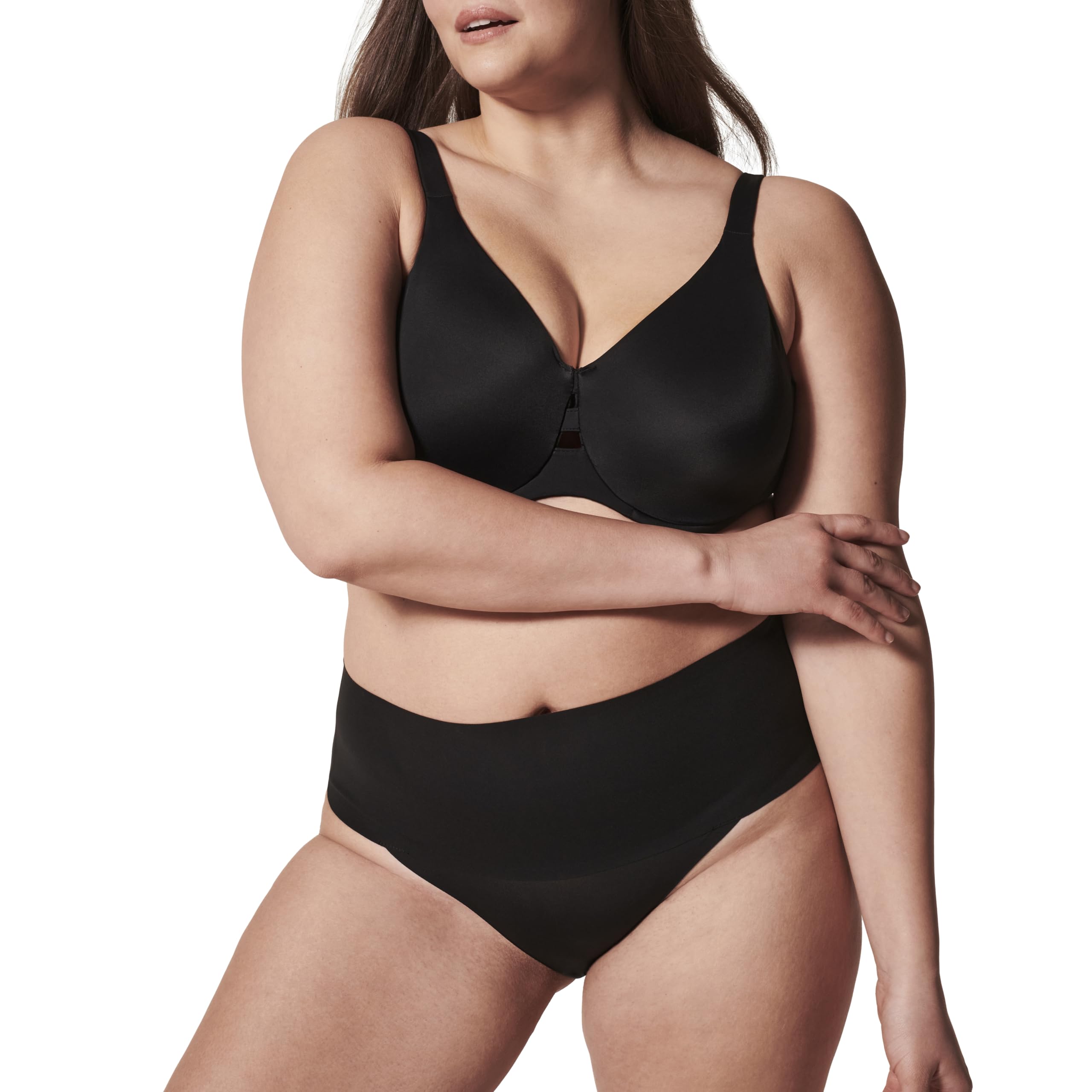 SPANX Low Profile Minimizer Bra - Minimize Breast Size by up to 1 Inch - Quick-Drying Fabric - Comfortable Bras for Women - Very Black - 42DD