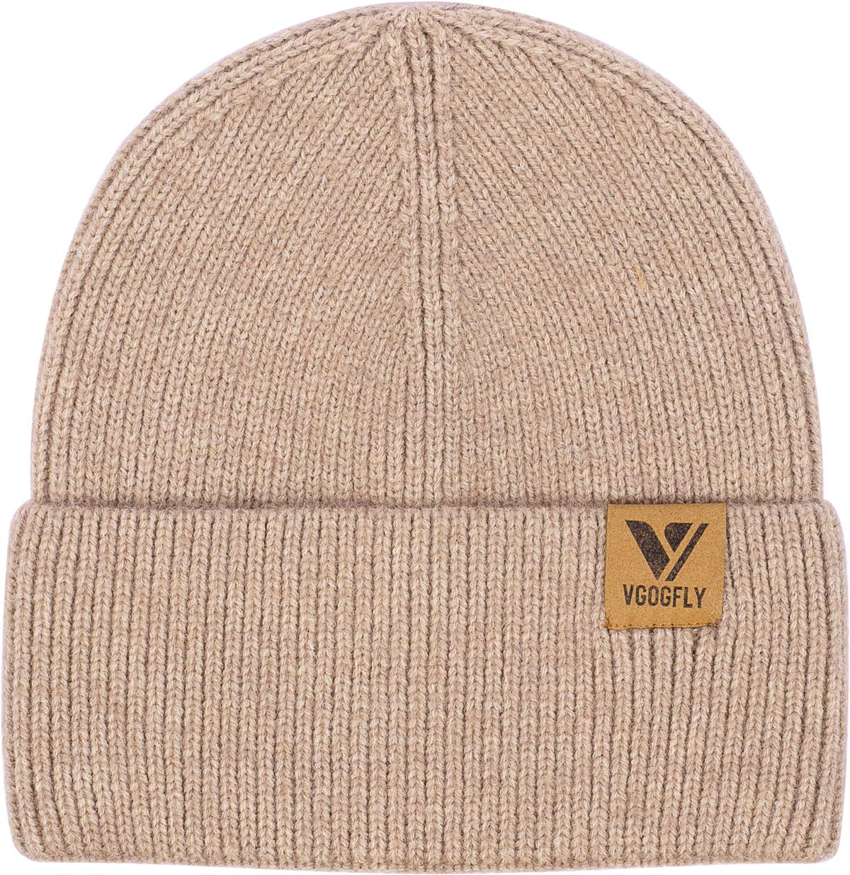 Vgogfly Beanie Men Slouchy Knit Skull Cap Warm Stocking Hats Guys Women Striped Winter Beanie Hat Cuffed Plain Hat Coffee