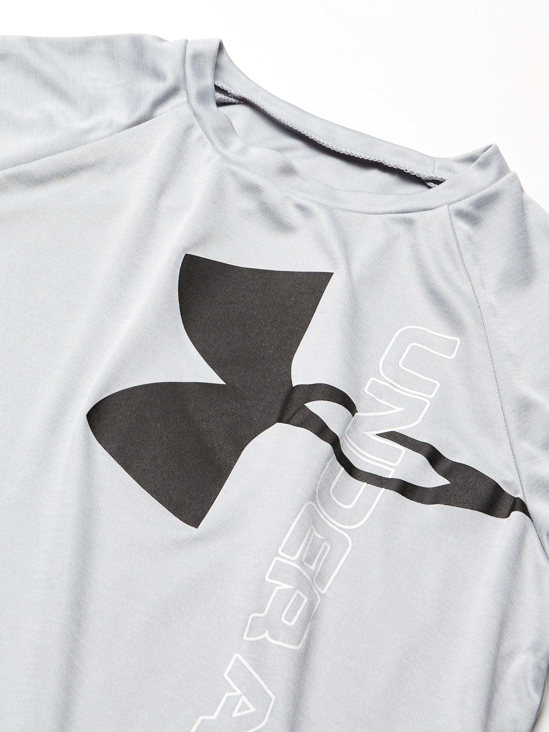 Under Armour Boys' Tech Split Logo Hybrid T-Shirt, Mod Gray (011)/Black, Youth Small