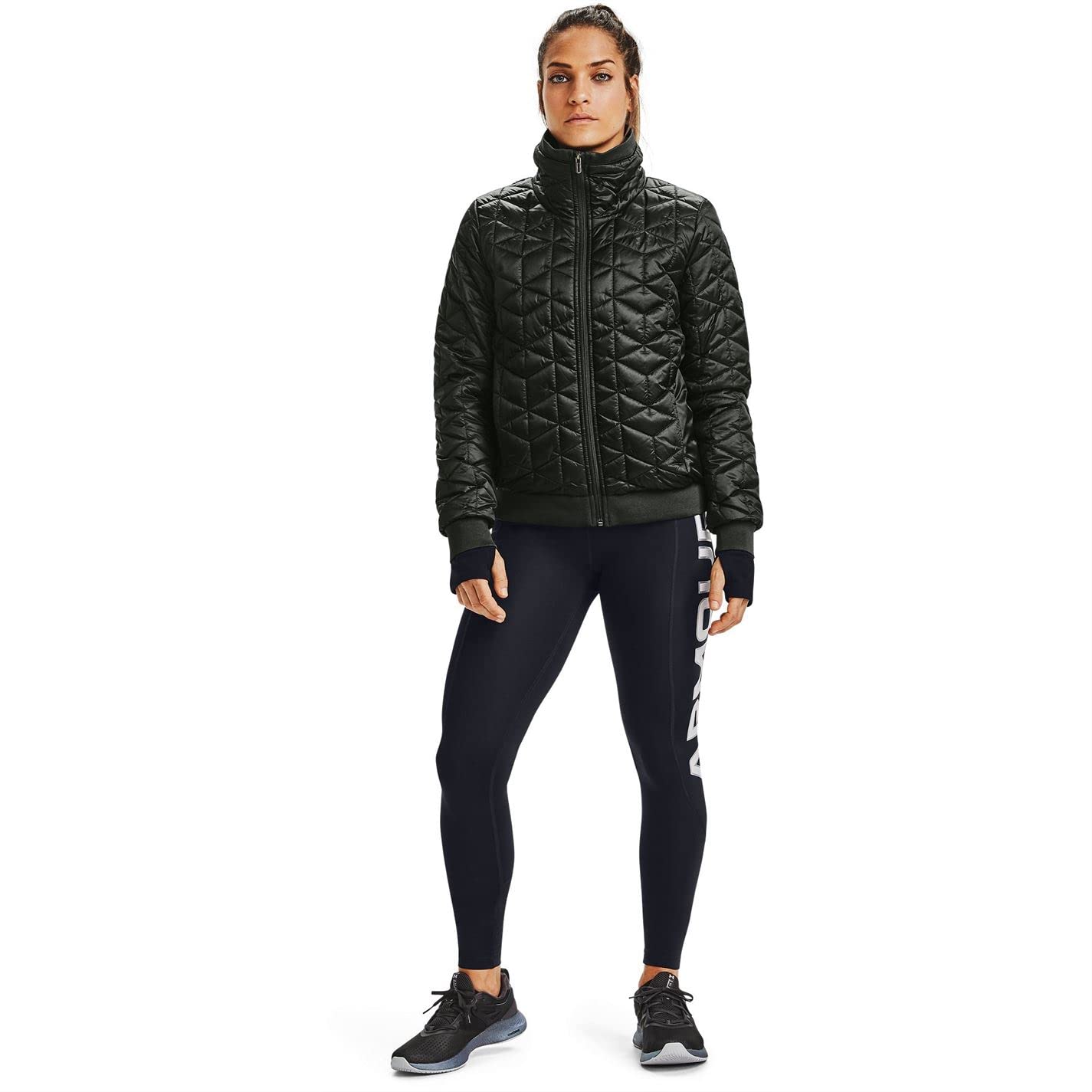 Under Armour Coldgear Reactor Performance Jacket, Baroque Green (310)/Black, Large