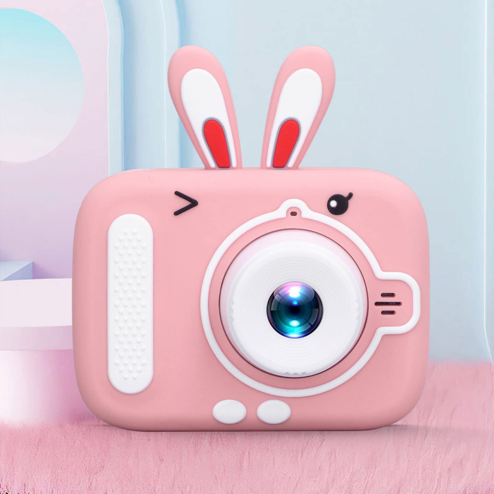 Video Camera Toy, 2.0 Inch Color Display Children Camera Rich Effects Auto with 32G Memory Card for Birthday (Pink)