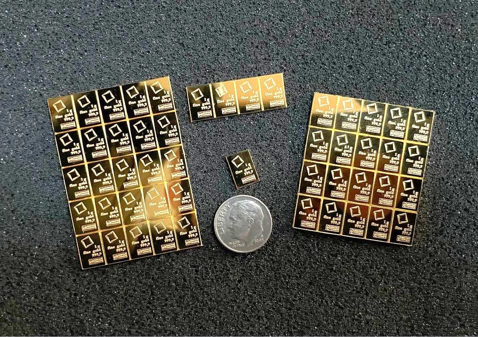 Valcambi 1gram Combibar .999 Fine Gold Bar