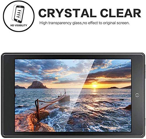 TiKeDa [3-Pack Screen Protector for Amazon Kindle Fire HD 8 (2018/2017/2016 Release) Hard Tempered Glass/HD/9H Hardness High Definition Clear-Not Fit Fire HD 8 2020