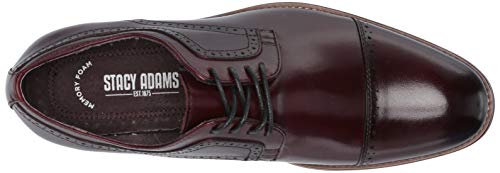Stacy Adams Men's Dickinson Cap Toe Oxford, Burgundy, 9.5 M US