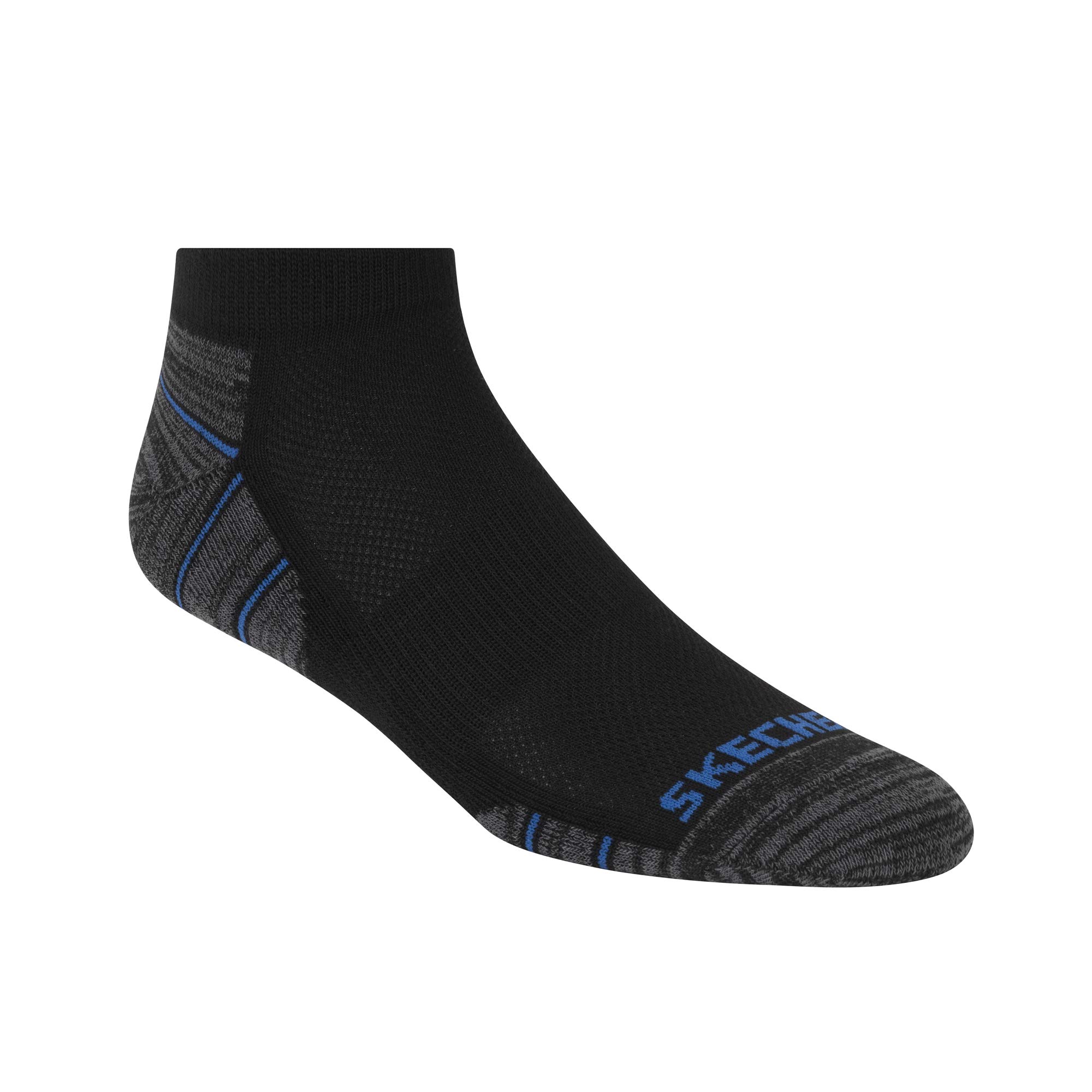 Skechers mens 6 Pack Low Cut Running Socks, White/Gray, One Size US