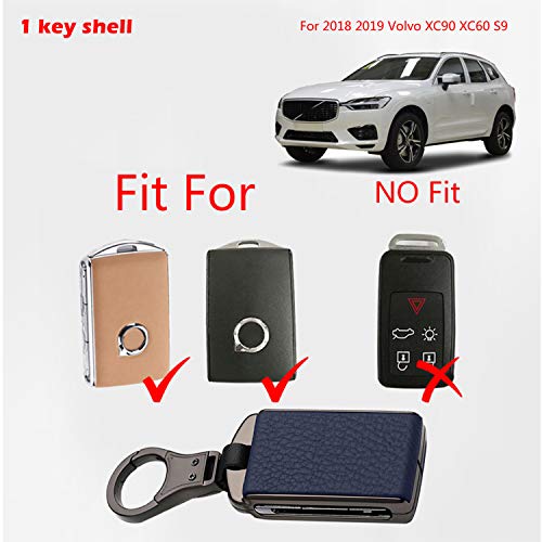 ZHAOZOUL Key Fob Remote Cover for Volvo XC90 S90L 2016 2017 XC60 2018 Car Keychain Accessories (Silver Red)