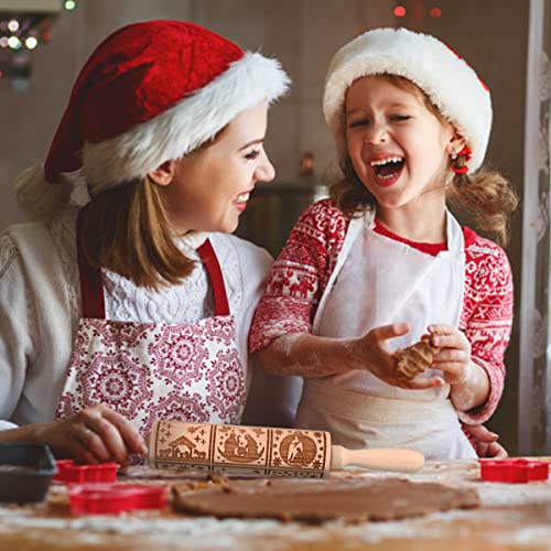 XINBADA Rolling Pins for Baking- Embossed Rolling Pin Set for Baking, Perfect Baking Tools & Cookie Molds