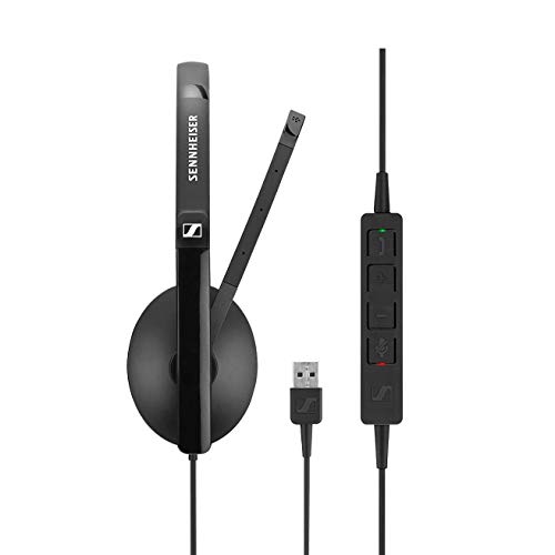 Sennheiser SC 160 USB (508315) - Double-Sided (Binaural) Headset for Business Professionals | with HD Stereo Sound, Noise Canceling Microphone, & USB Connector (Black), Black
