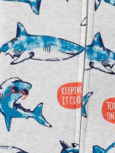 Simple Joys by Carter's Baby Boys' 3-Pack Snug Fit Footed Cotton Pajamas, Sea Life/Shark/Tie Dye, 3T