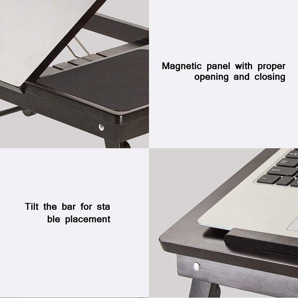 SCKTFS Wood Folding Computer Desk, Lap Desk Bed Desk for Laptop Adjustable Laptop Stand for Bed, Writing Desk, Lap Desk, Wood